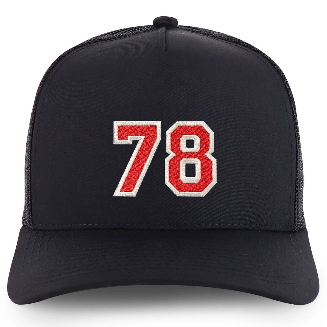 Stitchfy Number 78 Varsity Font Embroidered 5 Panel Structured Snapback ...