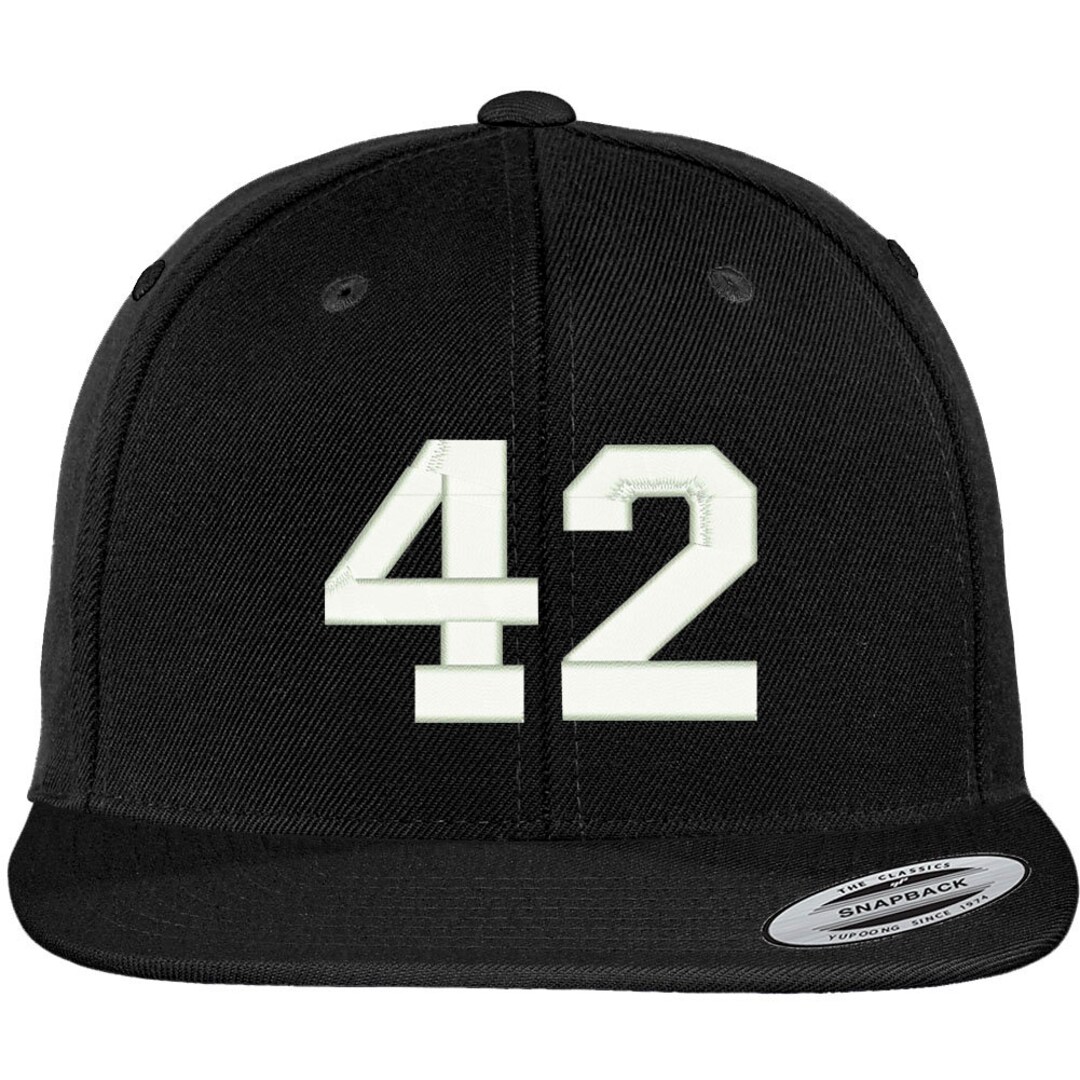 Stitchfy Number 42 Collegiate Varsity Font Embroidered Flat Bill ...