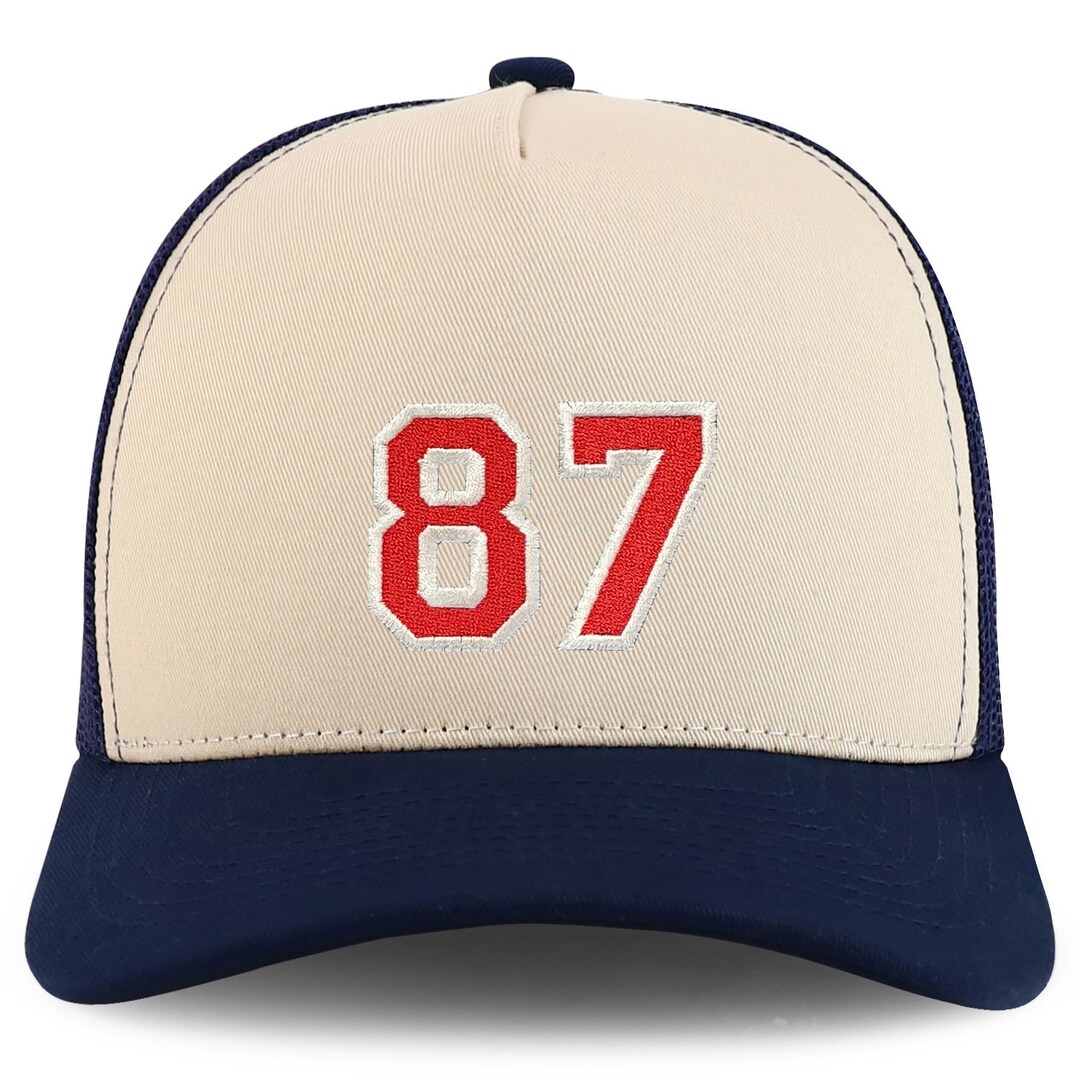 Stitchfy Number 87 Varsity Font Embroidered 5 Panel Structured Snapback ...