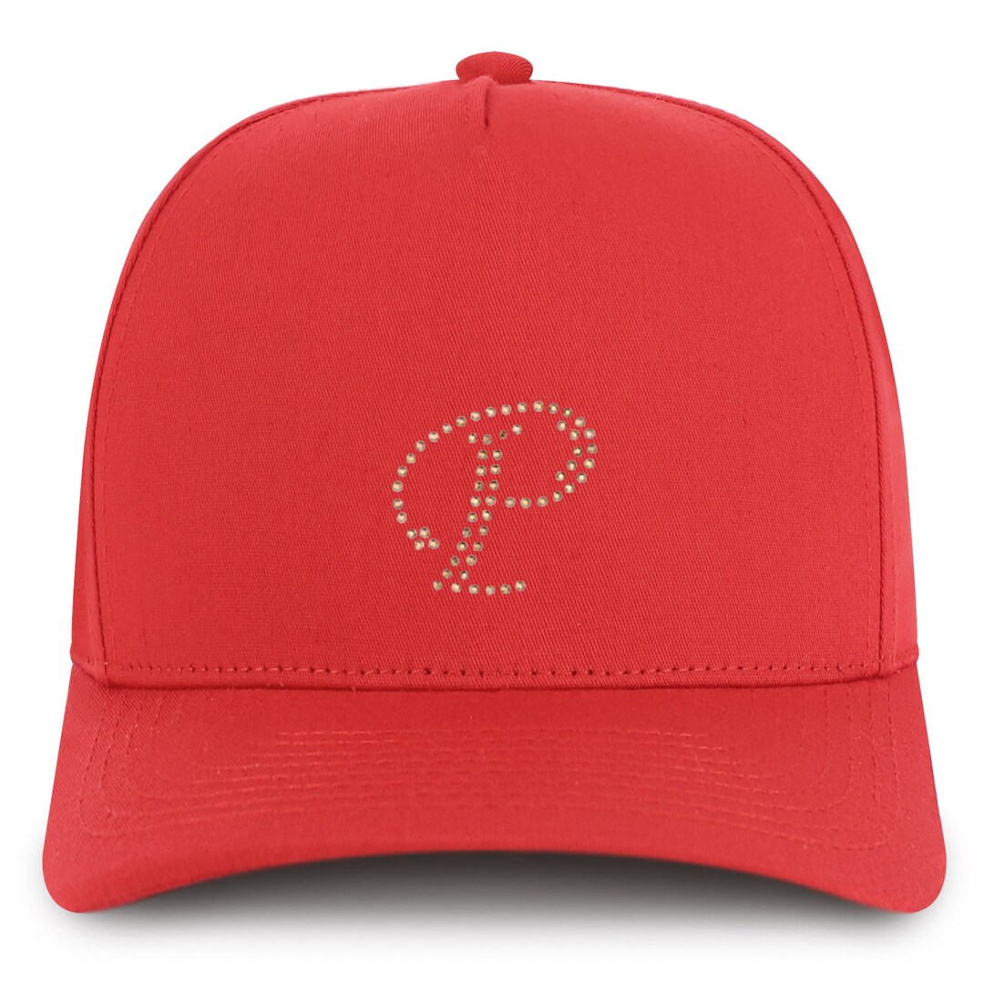Stitchfy Letter P Rhinestone Patch 5 Panel Cotton Baseball Cap (SF ...