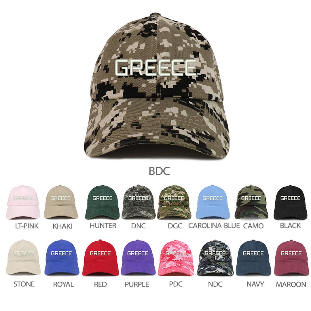 Stitchfy Greece Text Embroidered Brushed Cotton Dad Hat Cap - Etsy
