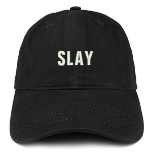 Stitchfy Slay Embroidered 100% Cotton Adjustable Cap Dad Hat - Etsy