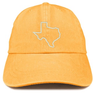 Stitchfy Texas State Outline Embroidered Washed Cotton Adjustable Cap ...
