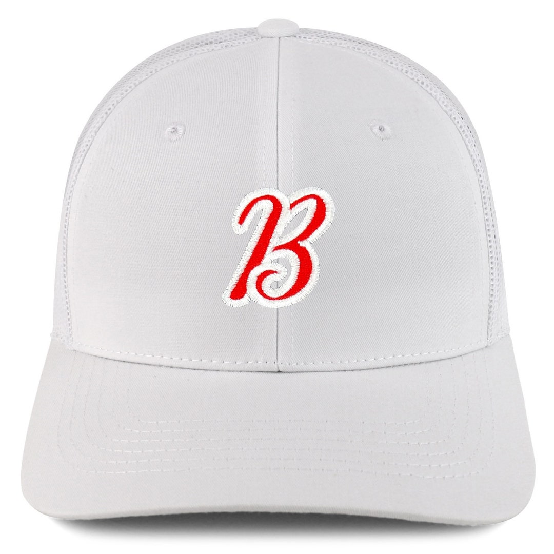 Stitchfy Letter B Script Outline 6 Panel Trucker Baseball Cap (SF ...