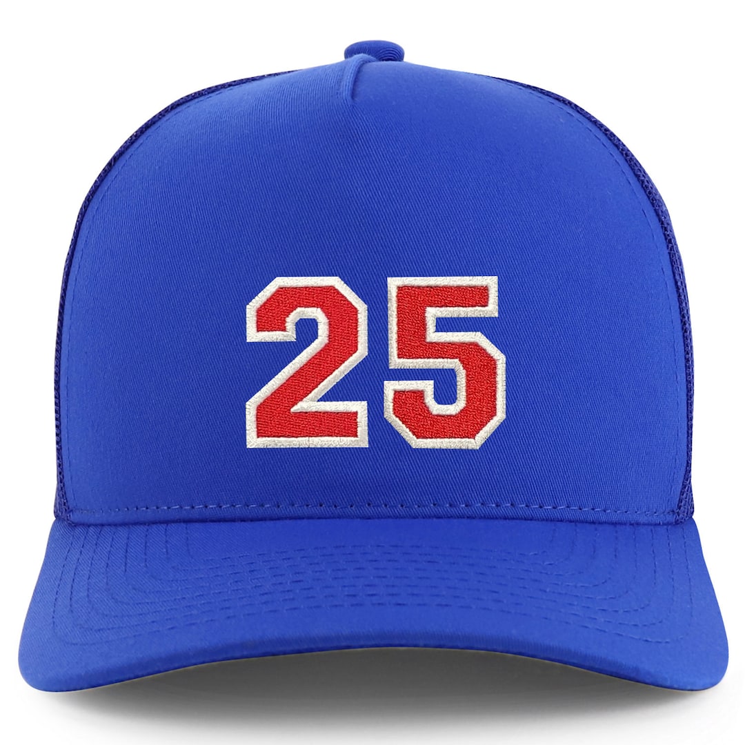 Stitchfy Number 25 Varsity Font Embroidered 5 Panel Structured Snapback ...