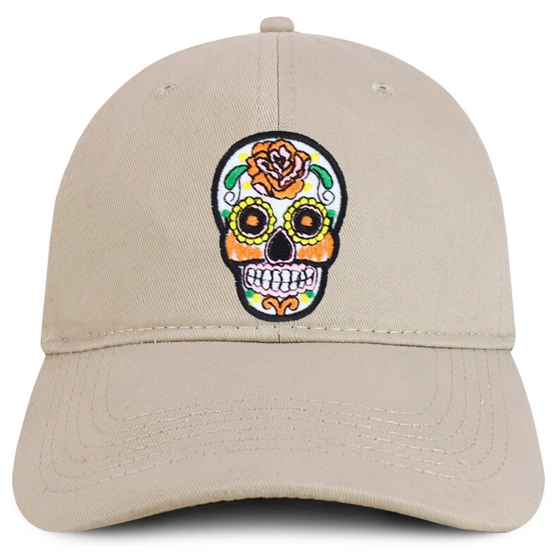 Stitchfy White Dia De Los Muerto Skull Embroidered Patch Soft Cotton ...
