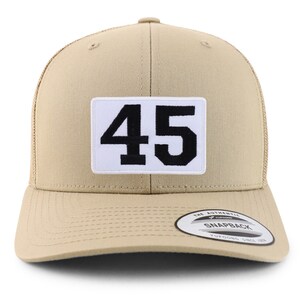 Stitchfy Collegiate Number 45 Patch 6 Panel Retro Baseball Mesh Cap (SF ...