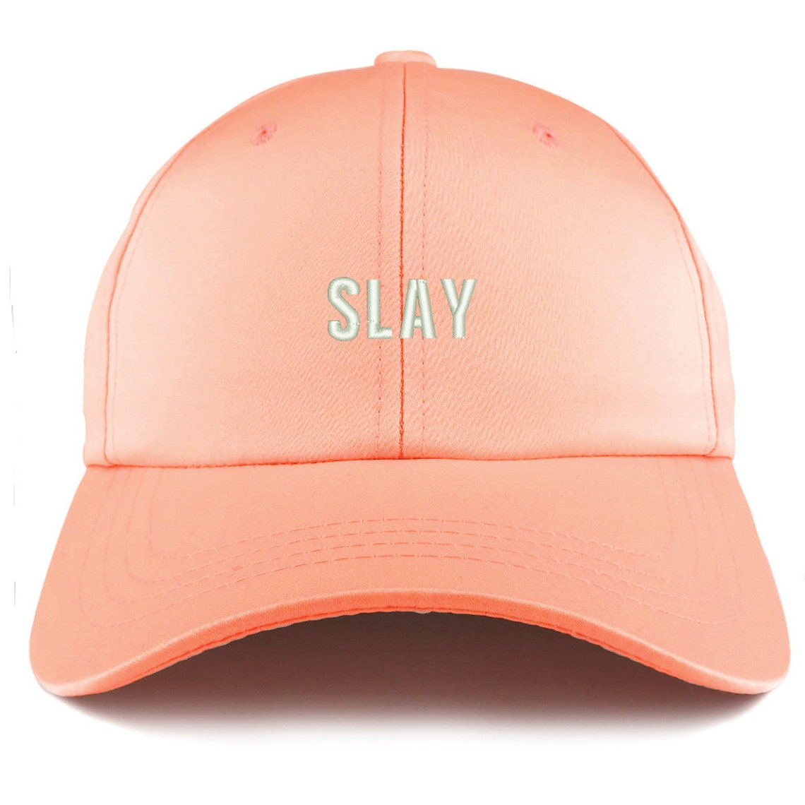 Stitchfy Slay Embroidered Structured Satin Adjustable Cap | Etsy