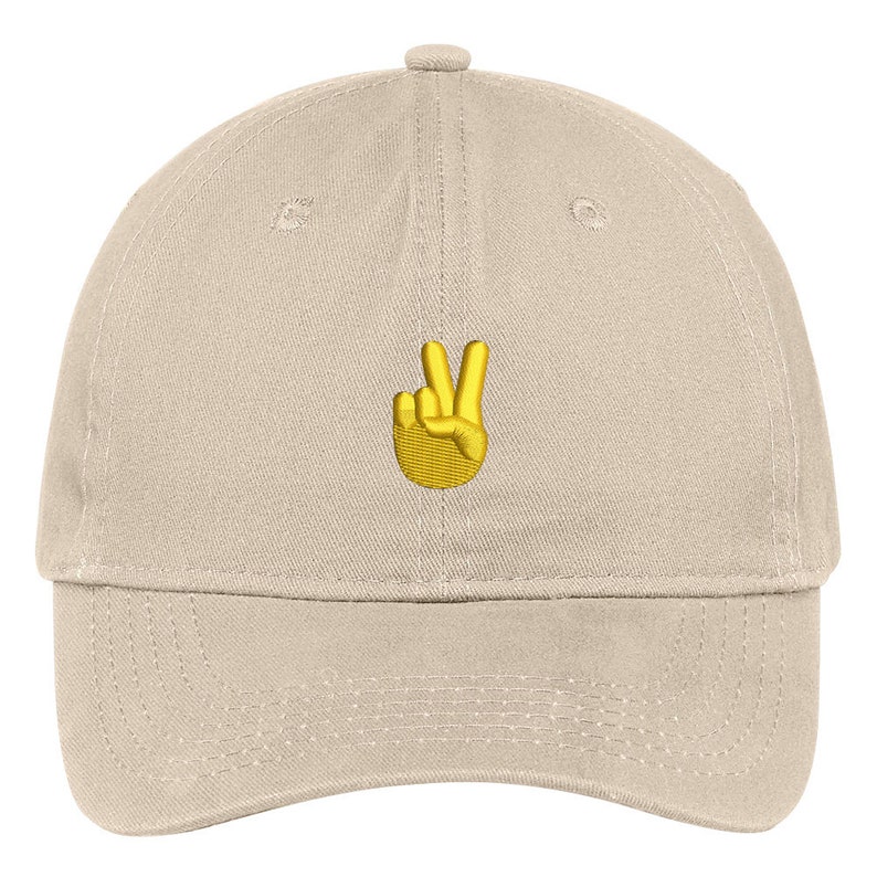 Stitchfy Peace Sign Hand Embroidered Cap Premium Cotton Dad - Etsy