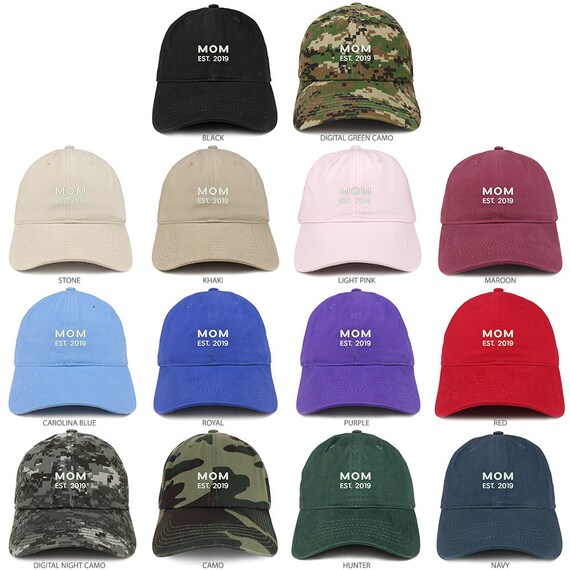 Stitchfy Mom EST 2019 Embroidered Brushed Soft Cotton Cap - Etsy