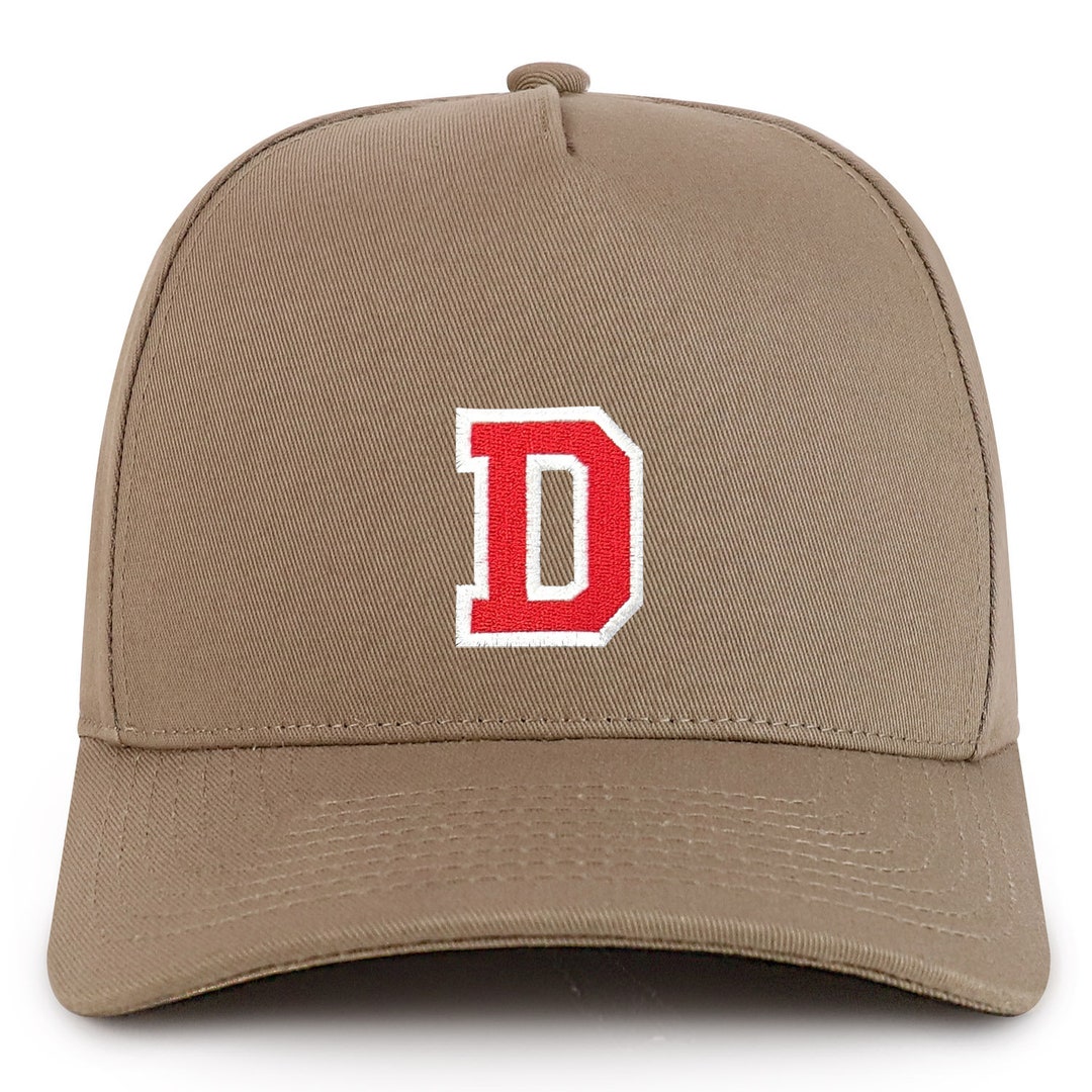 Stitchfy Letter D Varsity Font 5 Panel Structured Baseball Cap (SF ...