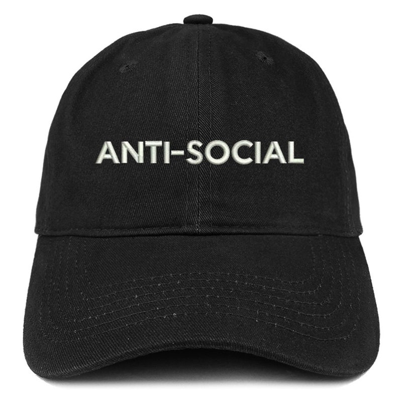 Stitchfy Anti Social Embroidered Brushed Cotton Dad Hat Cap - Etsy