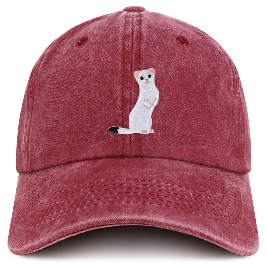 Stitchfy Mink Embroidered Patch Pigment Dyed Cotton Baseball Cap (SF ...
