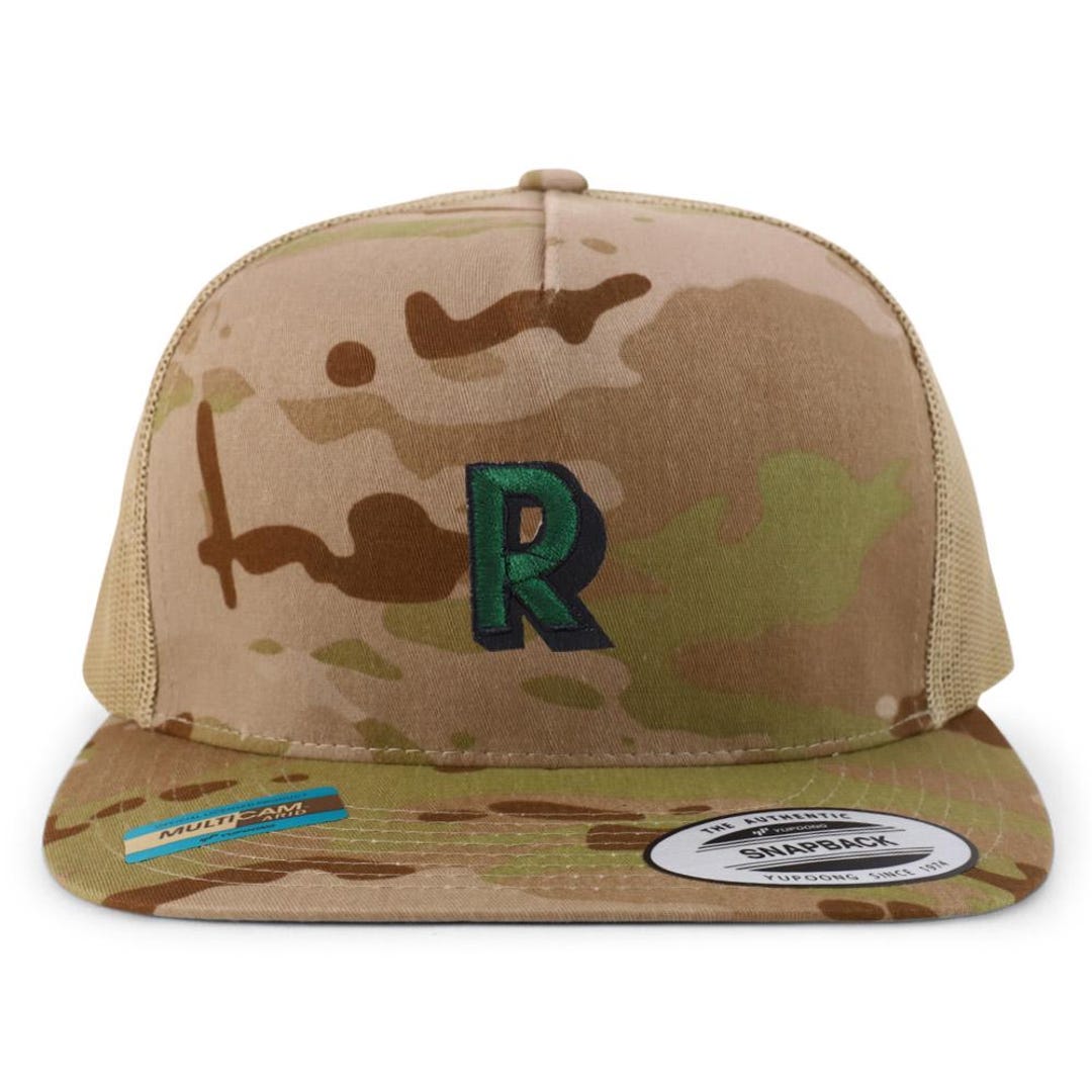 Stitchfy Alphabet R Patch 5 Panel Flatbill Trucker Cap (SF-AP0105-FLX ...