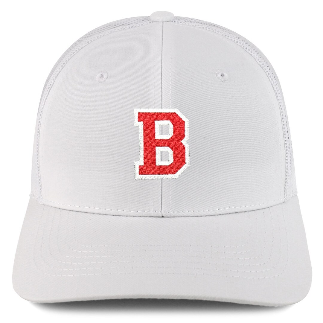 Stitchfy Letter B Varsity Font 6 Panel Snapback Trucker Cap (SF-TXT3361 ...
