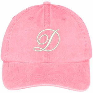Stitchfy Letter D Script Monogram Font Embroidered Washed Cotton Cap - Etsy