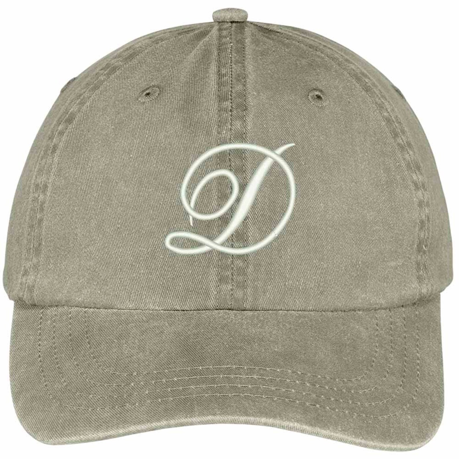 Stitchfy Letter D Script Monogram Font Embroidered Washed Cotton Cap - Etsy