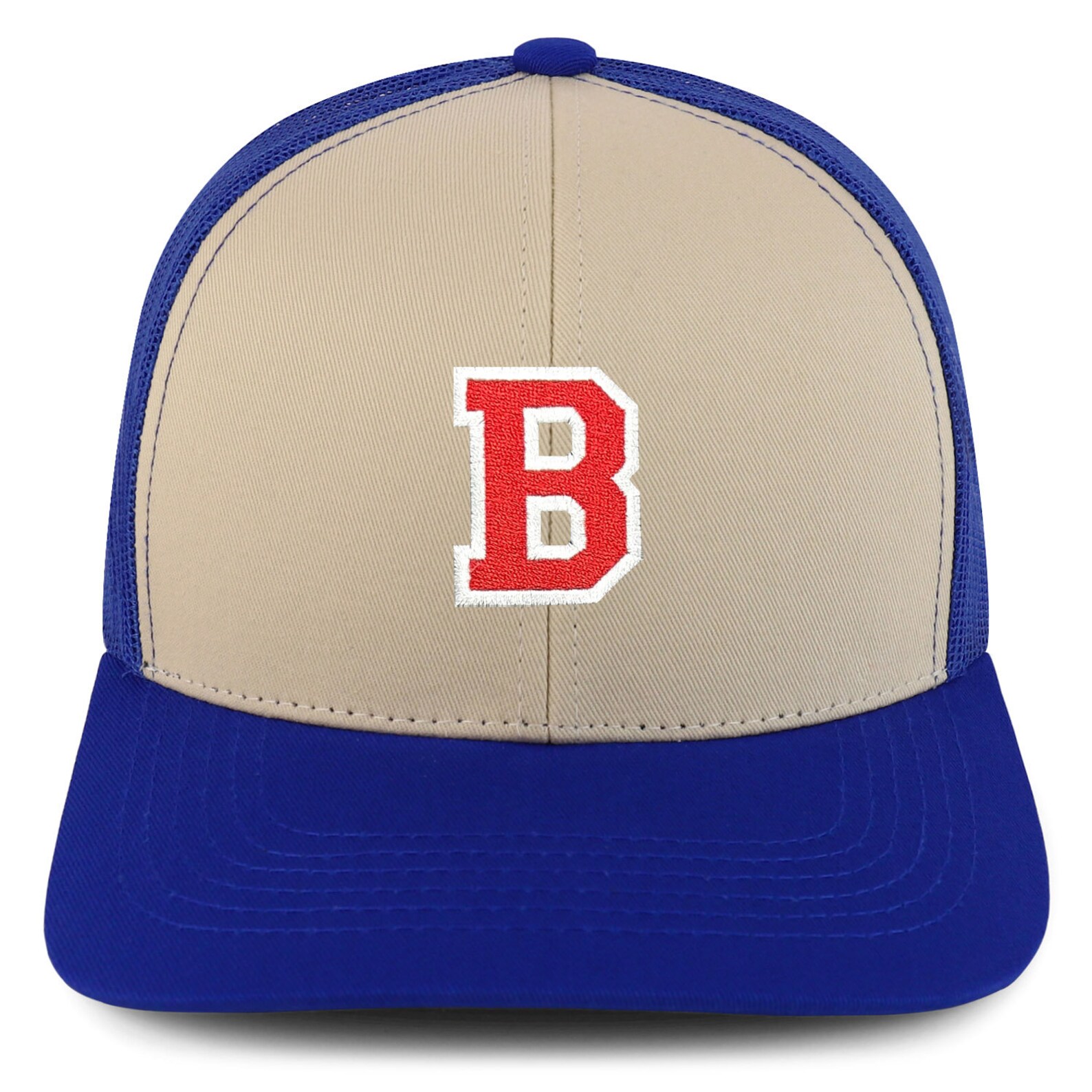 Stitchfy Letter B Varsity Font 6 Panel Snapback Trucker Cap (SF-TXT3361 ...