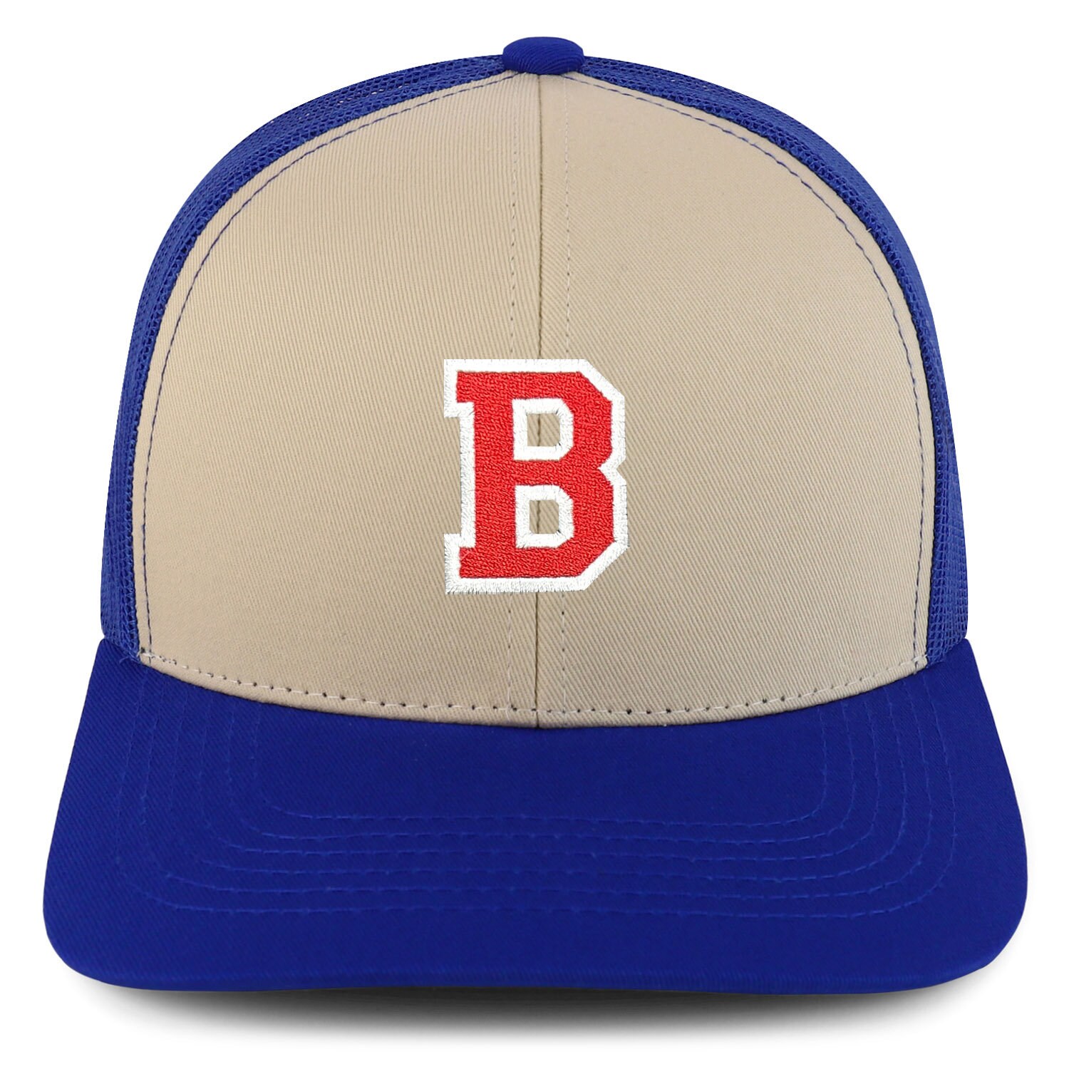 Stitchfy Letter B Varsity Font 6 Panel Snapback Trucker Cap (SF-TXT3361 ...