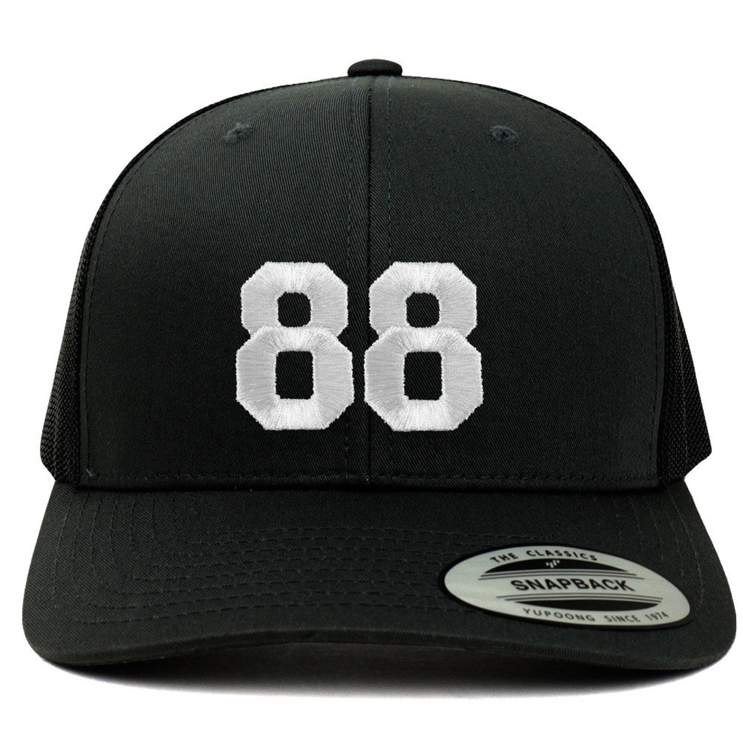 Stitchfy Number 88 White Thread Embroidered Retro Trucker Mesh Baseball ...