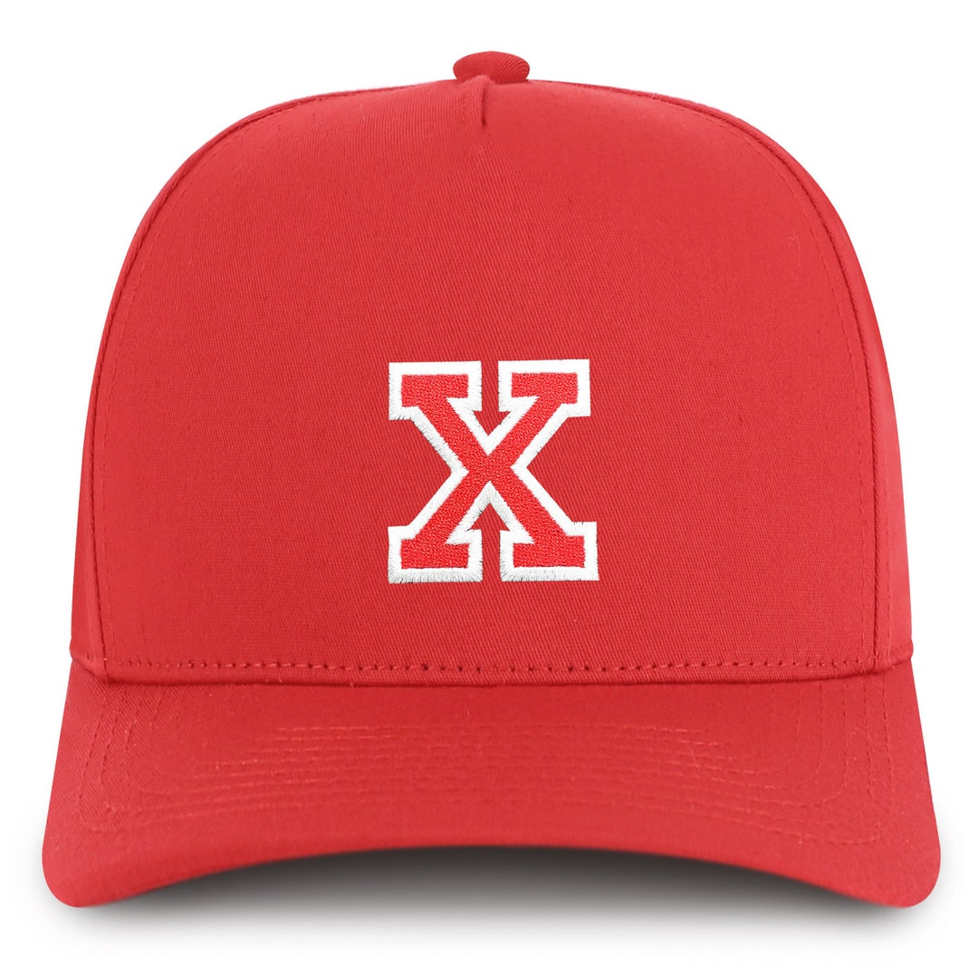 Stitchfy Letter X Varsity Font 5 Panel Structured Baseball Cap (SF ...