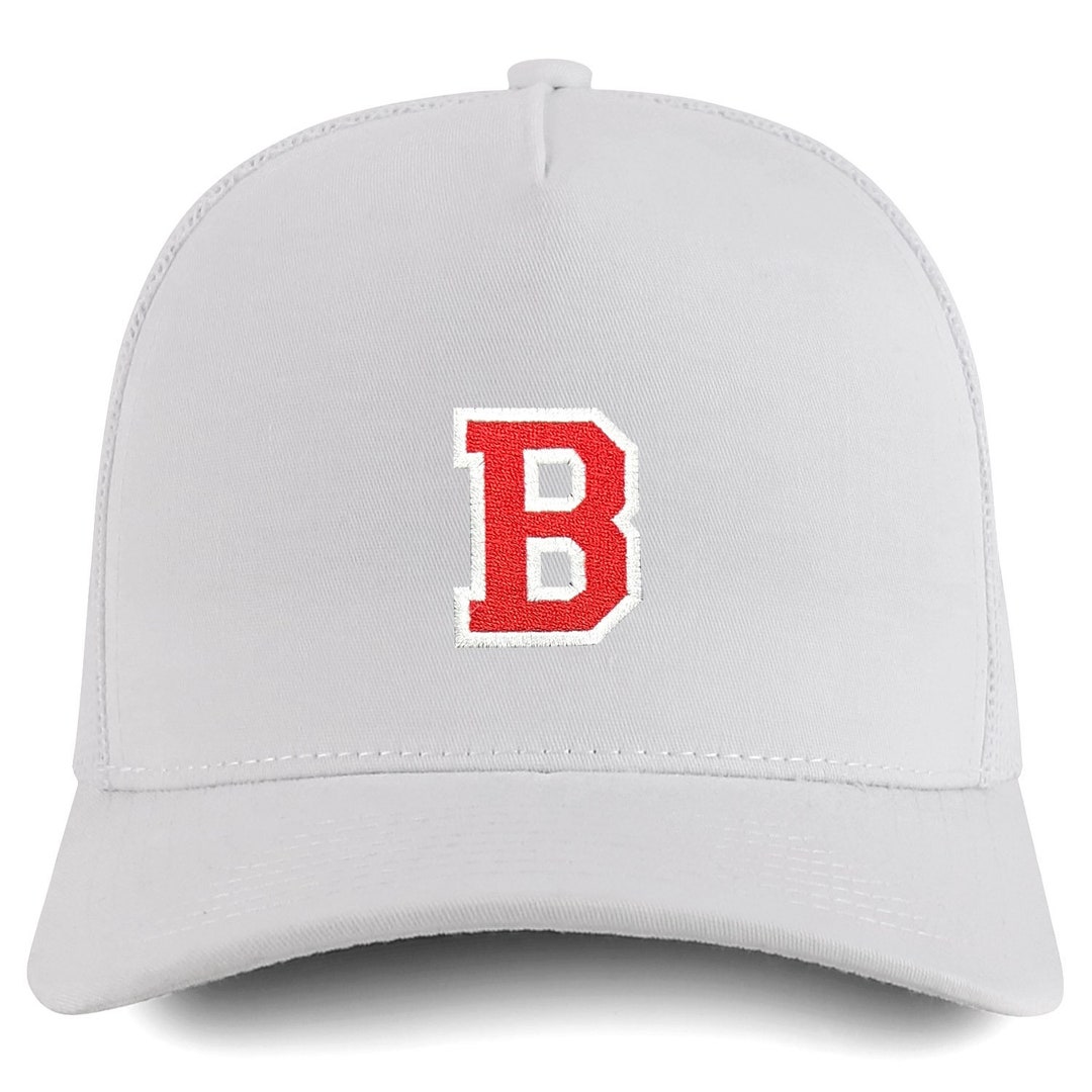 Stitchfy Letter B Varsity Font 5 Panel Structured Trucker Cap (SF ...