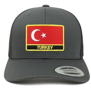 Stitchfy Turkey Flag Patch Retro Trucker Mesh Cap - Etsy