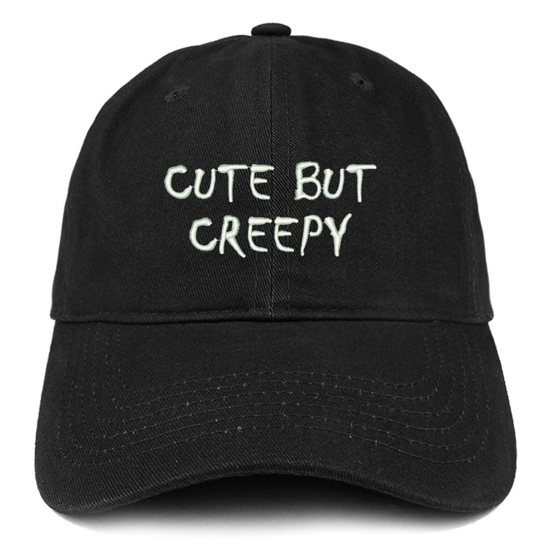Cute but Creepy Embroidered 100% Soft Brushed Cotton Cap - Etsy