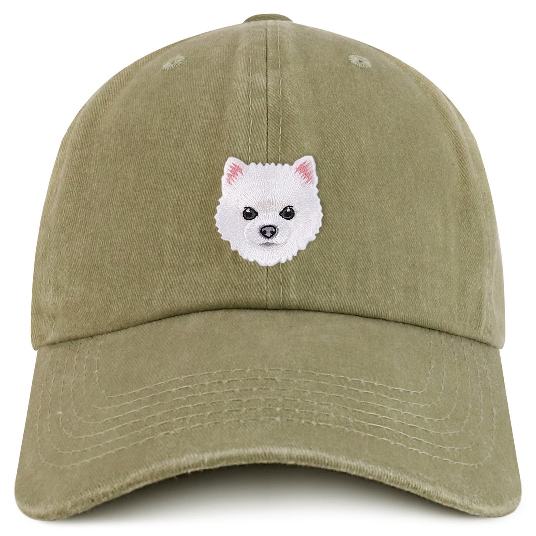 Stitchfy Samoyed Embroidered Patch Pigment Dyed Soft Cotton Baseball ...