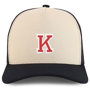 Stitchfy Letter K Varsity Font 5 Panel Structured Trucker Cap (SF ...