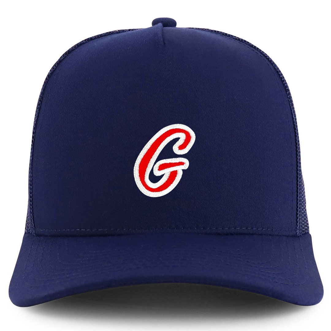 Stitchfy Letter G Script Outline 5 Panel Structured Snapback Trucker ...