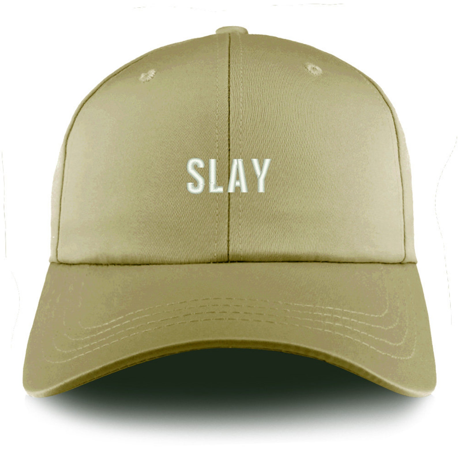 Stitchfy Slay Embroidered Structured Satin Adjustable Cap - Etsy