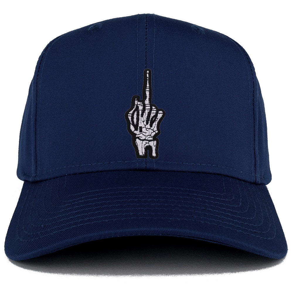 Stitchfy Skeleton Middle Finger Patch Structured Baseball Cap | Etsy