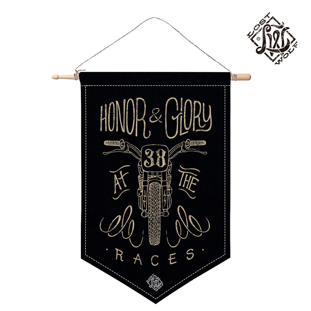 HONOR & GLORY Pennant Flag / Canvas Banner Flag Banner / Vintage Banner ...