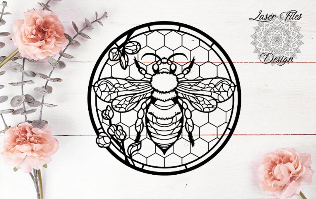 2 VARIATIONS Bee Circular Cutout Laser Paper Cut Vinyl File Design to ...