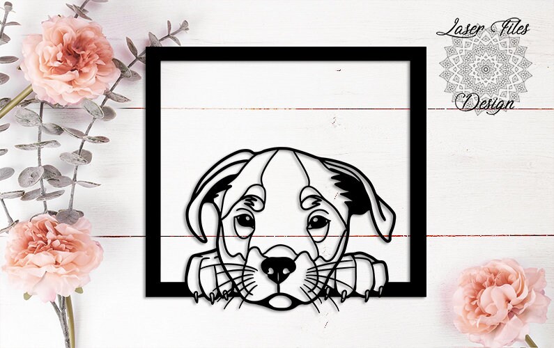 Dog, Puppy Head Face Looking Laser Paper Cut Vinyl Papercut Laser Cut ...