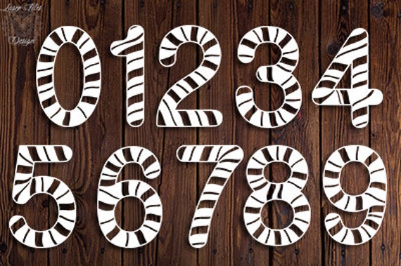 Zebra Candy numbers 0-9 Laser Paper Cut Vinyl File design | Etsy