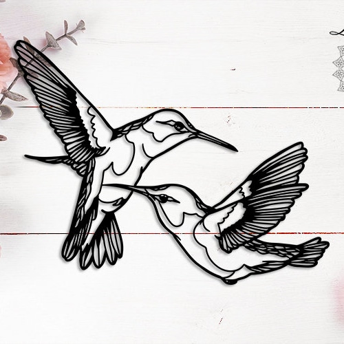 Hummingbird Panel Vector Laser Cut Files SVG DXF Home Wall | Etsy