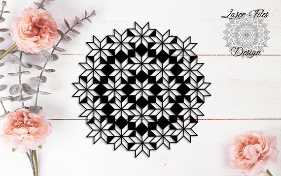 Geometric Coaster Pattern Geometry Laser Paper Cut Vinyl | Etsy