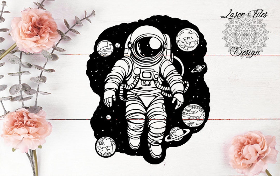 Astronaut, Cosmos, Cosmonaut, NASA, Space Laser Paper Cut Vinyl File ...