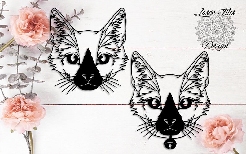 Cat Face Portrait Laser Paper Cut Vinyl File Design to - Etsy