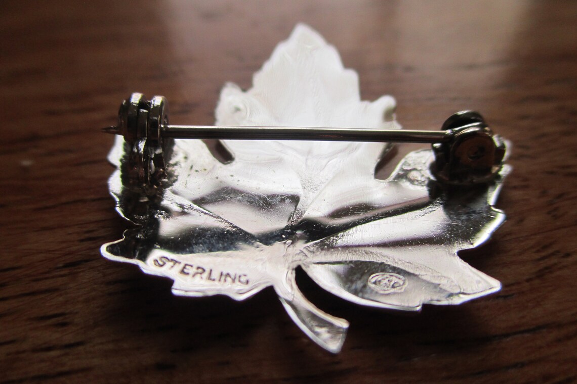 Sterling Maple Leaf Pin - Etsy