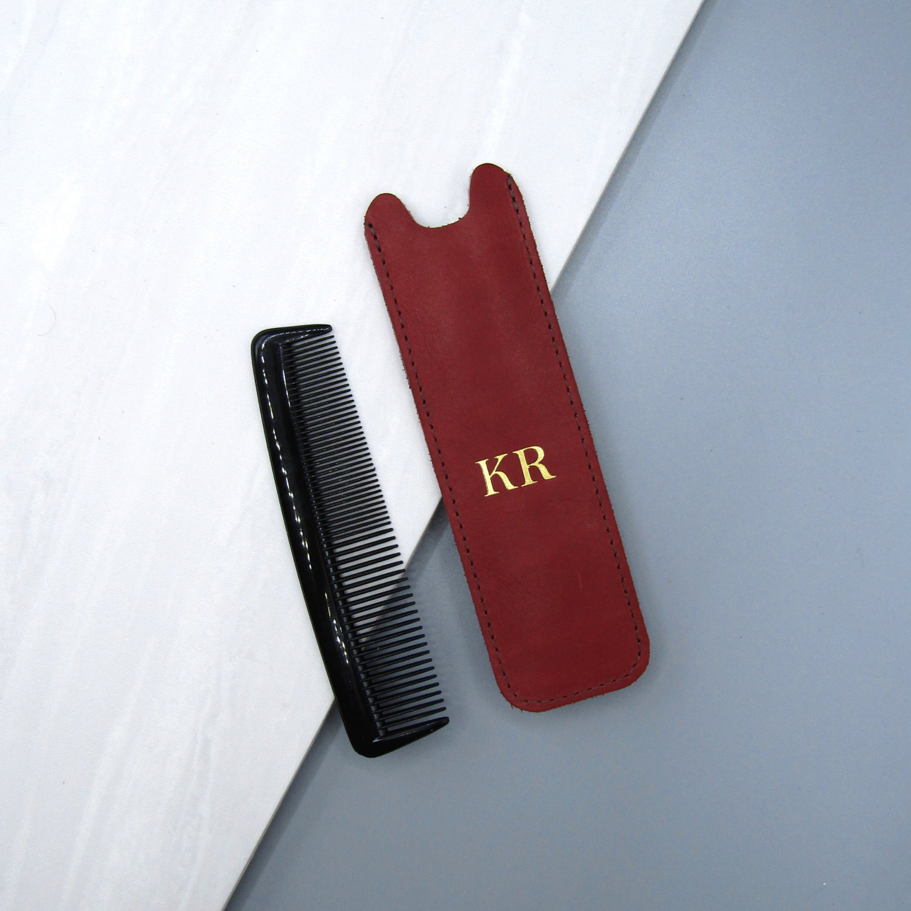 Handmade Personalised Leather Beard & Hair Comb Sheath - Etsy UK
