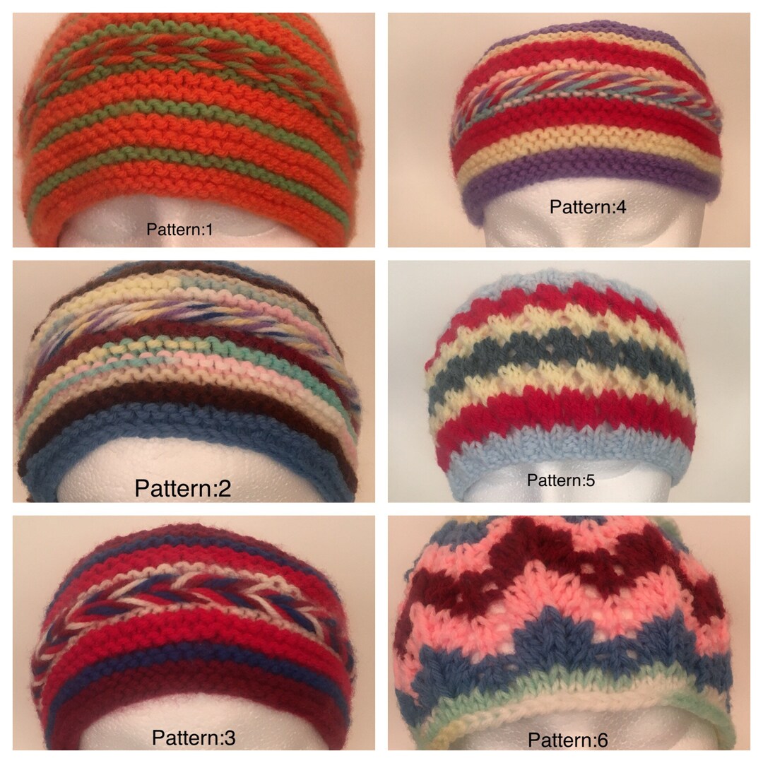 Handknitted Multi Colored Headbands. Trendy Ear Warmers/bandana. Red ...