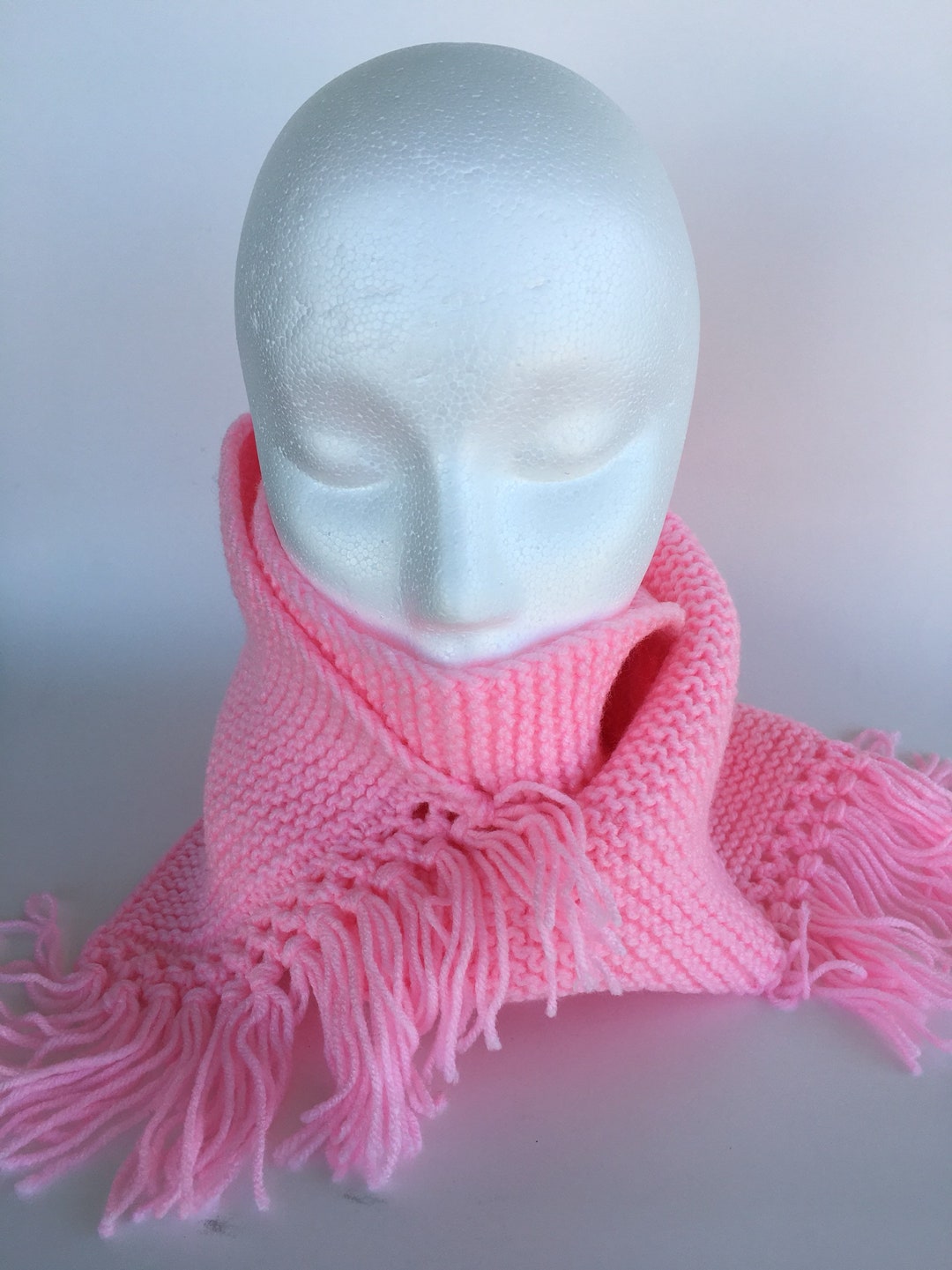 Pink Woolen Unisex Scarf. Soft Light Pink Yarn Muffler. - Etsy