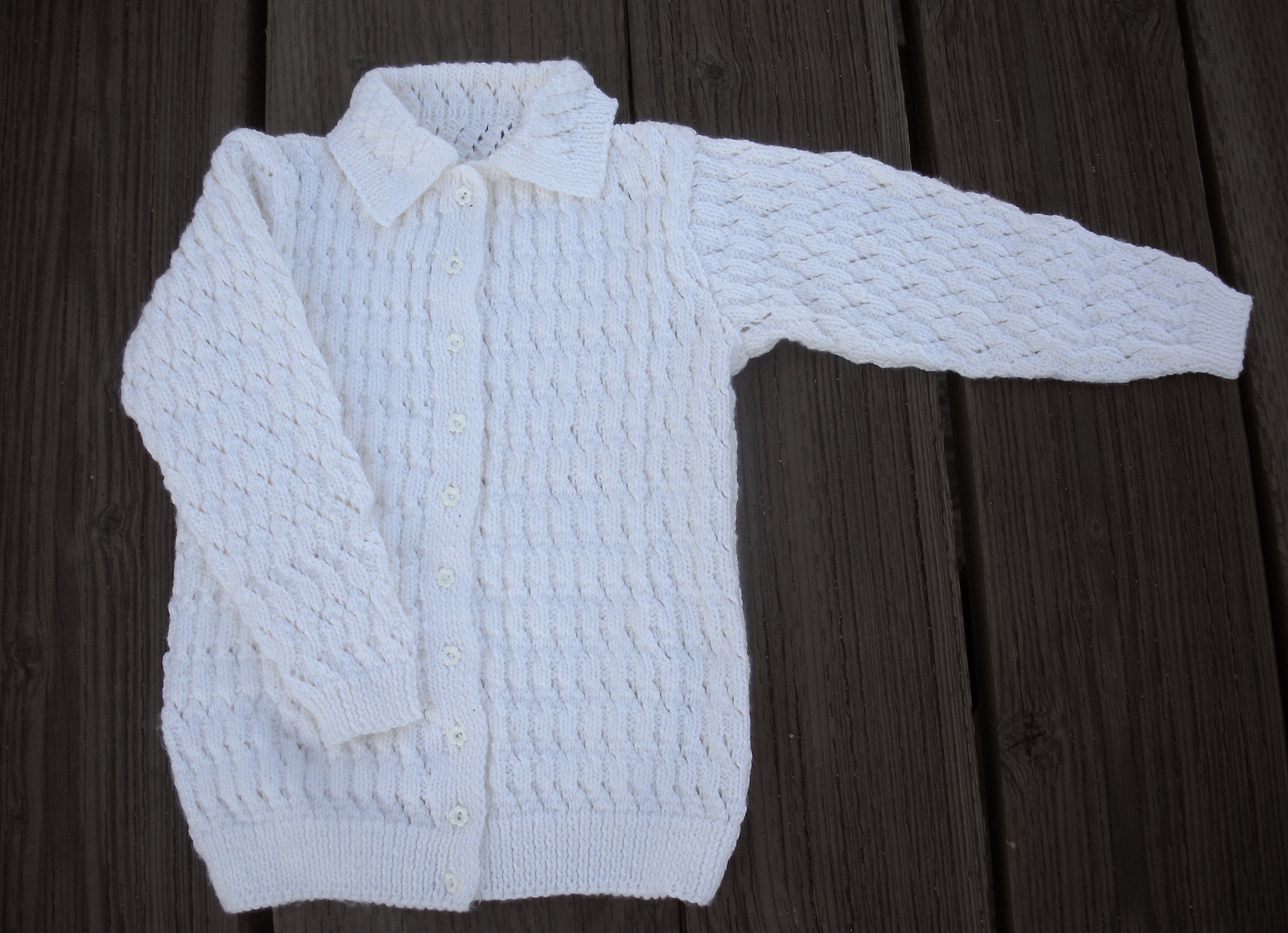 Suéter unisex para adultos Blanco Puro. HandKnitted Full - Etsy España