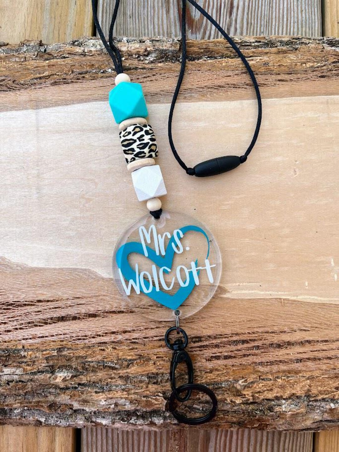 Lanyard, Personalized Teacher Lanyard for Badge, Beaded Lanyard ...