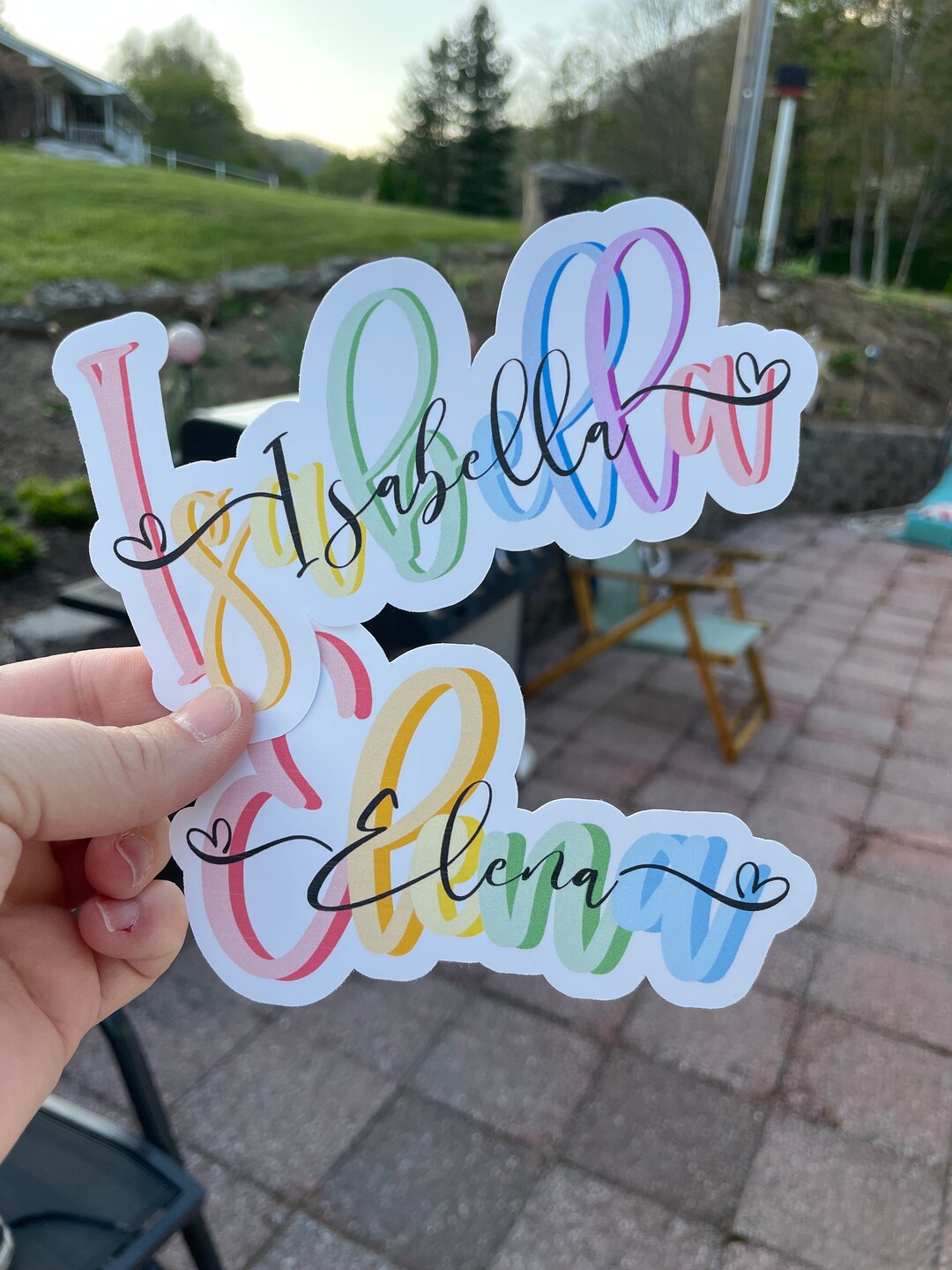 Laptop Name Stickers, Cute Name Stickers, Tumbler Name Sticker, Rainbow ...