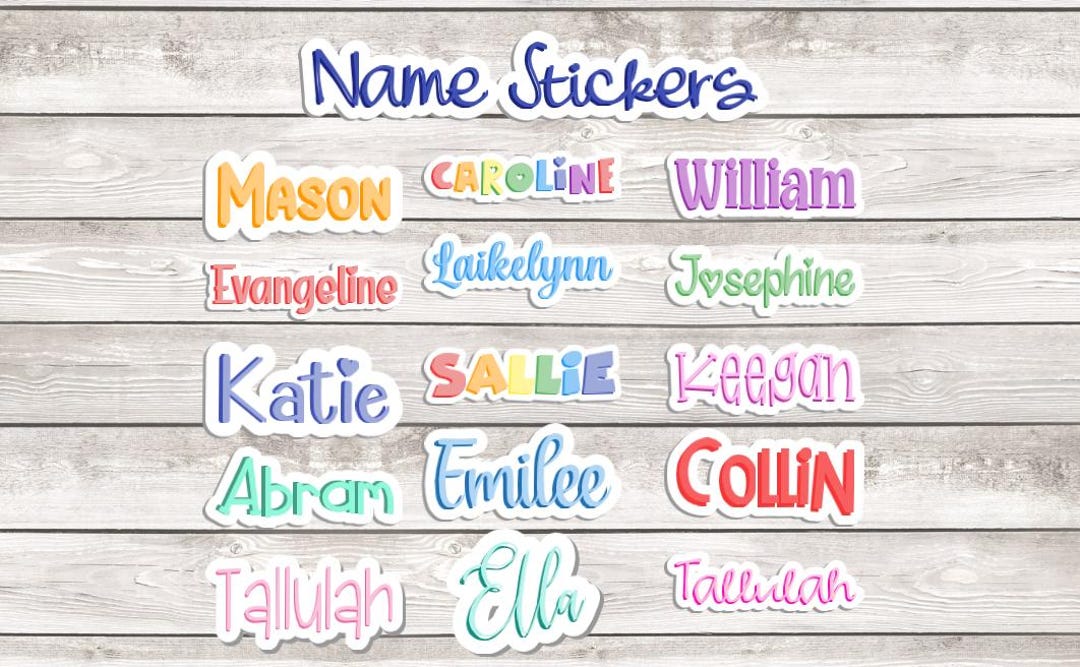 Custom Name Stickers, Cute Name Sticker, Personalizable Stickers, Water ...
