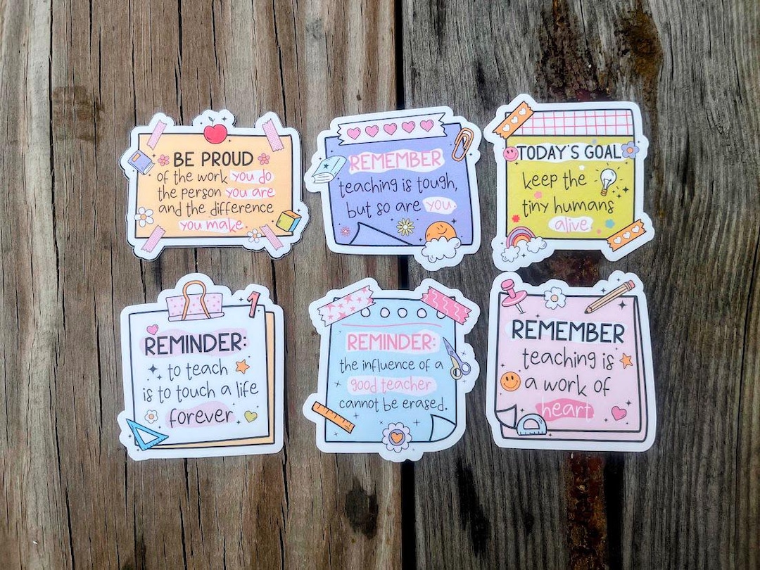 Personalized Teacher Reminder Sticker Pack: Motivational Stickers ...